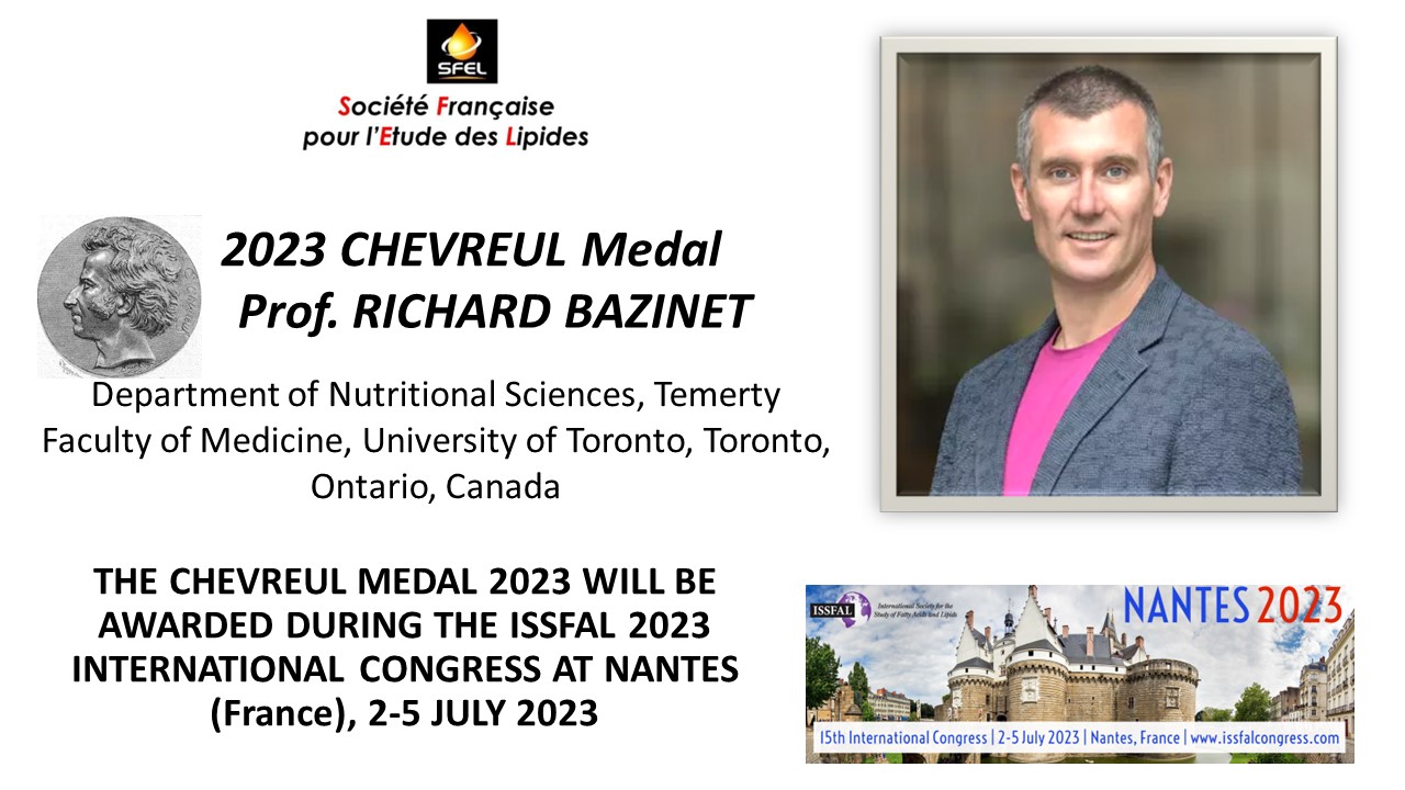Prof. Richard BAZINET, 2023 CHEVREUL Medal - SFEL - Société française ...